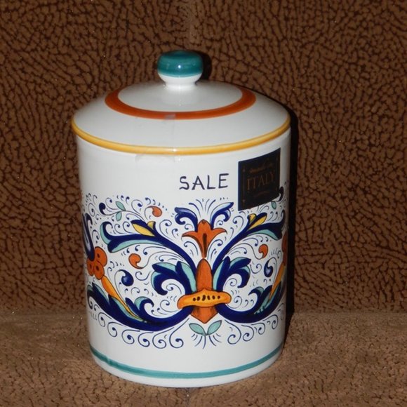 NOVA DERUTA | Kitchen | Nova Deruta Salt Ceramic Canister With Lid Hand ...